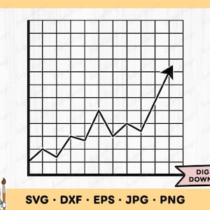 Arrow Chart Graph SVG Chart Clip Art Chart SVG Cut File Silhouette ...