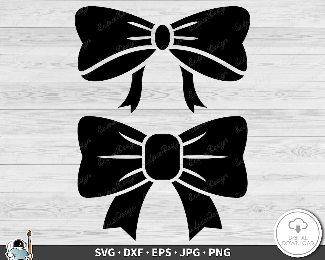 Lazos para el cabello SVG Clip Art Cut File Silhouette dxf eps png jpg ...