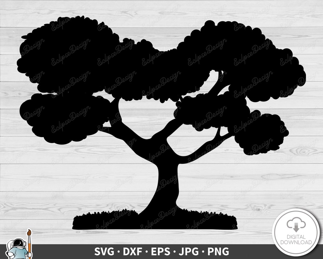 Big Tree SVG Clip Art Cut File Silhouette dxf eps png jpg Instant ...