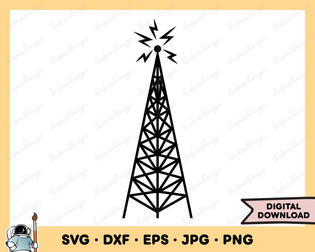 Cellphone Tower SVG Clipart PNG (instant Digital Download) - Etsy
