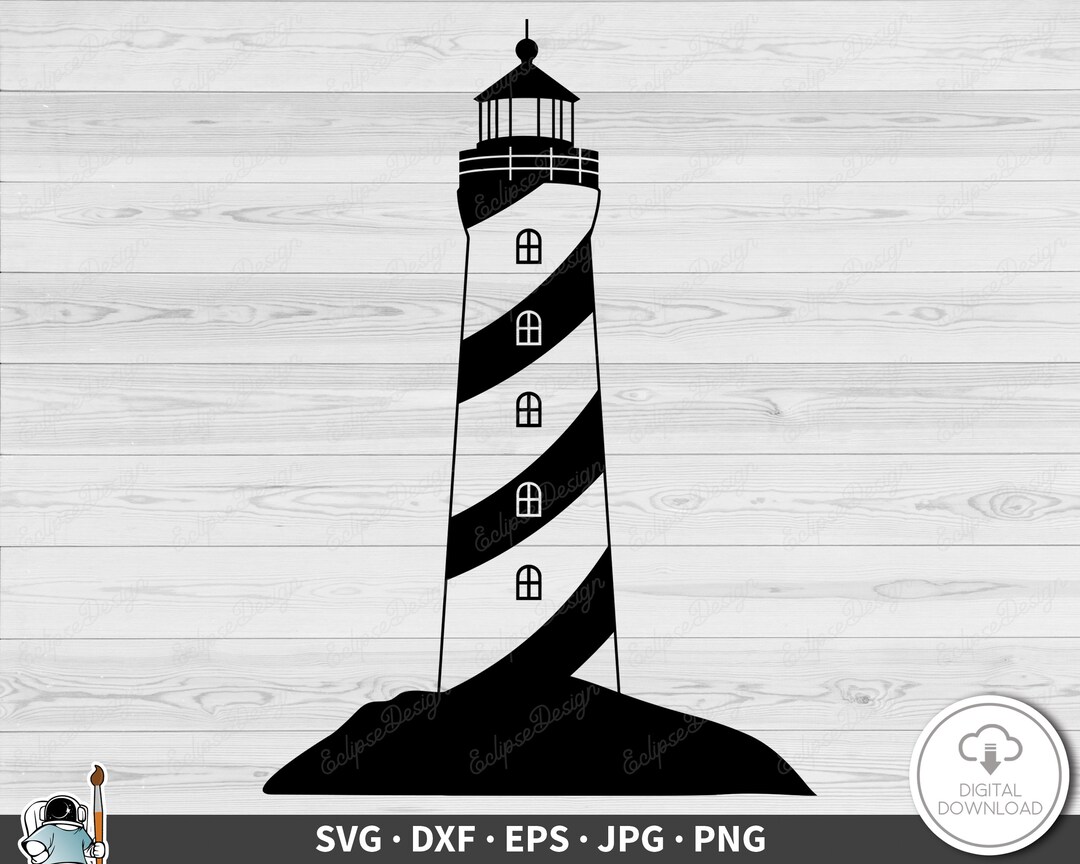 Lighthouse SVG Clip Art Cut File Silhouette Instant Digital Download ...