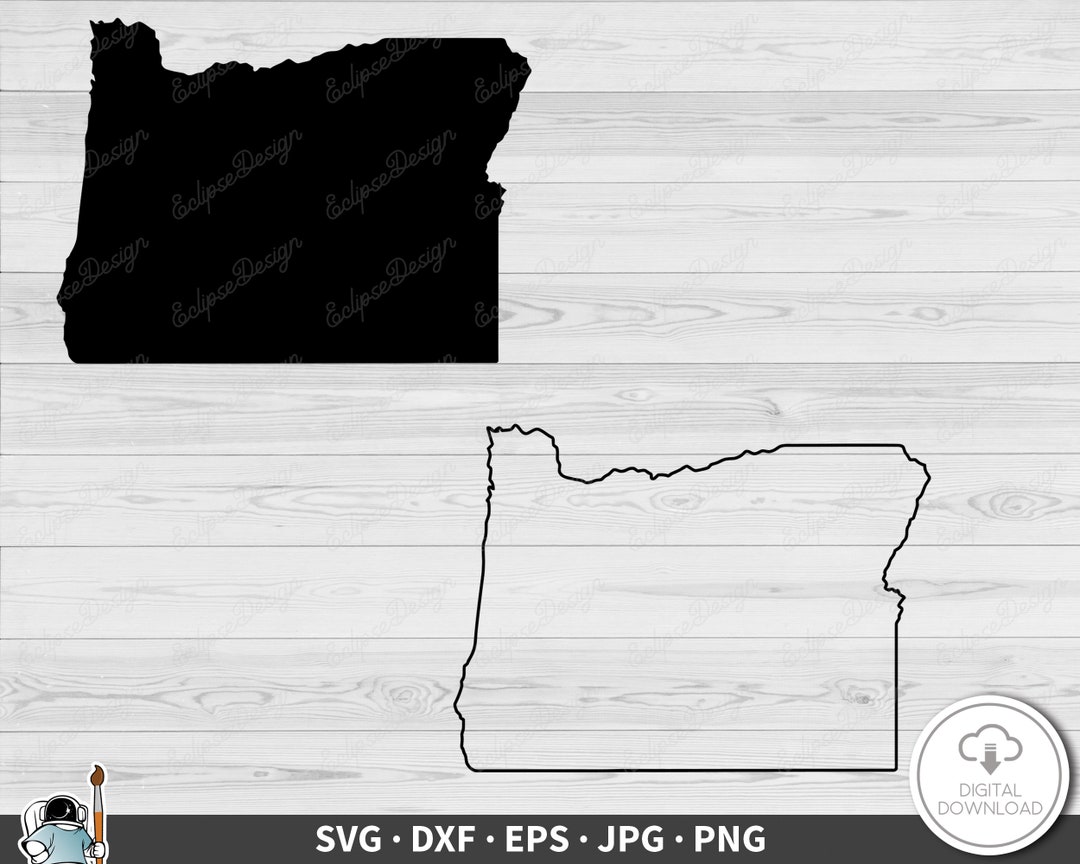 Oregon SVG State Clip Art Cut File Silhouette Dxf Eps Png - Etsy UK