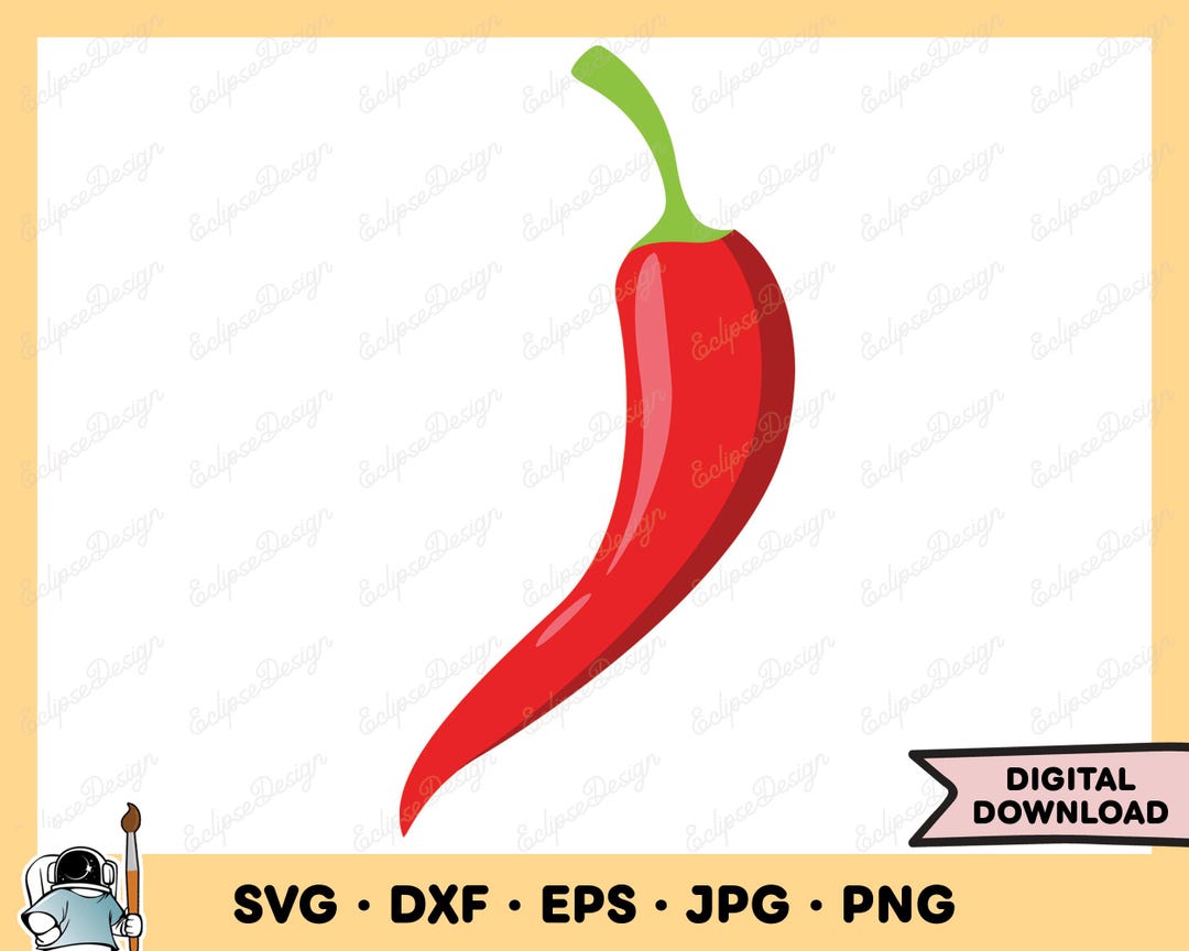Chili Pepper SVG Chili Clip Art Chili SVG Cut File Silhouette Instant ...