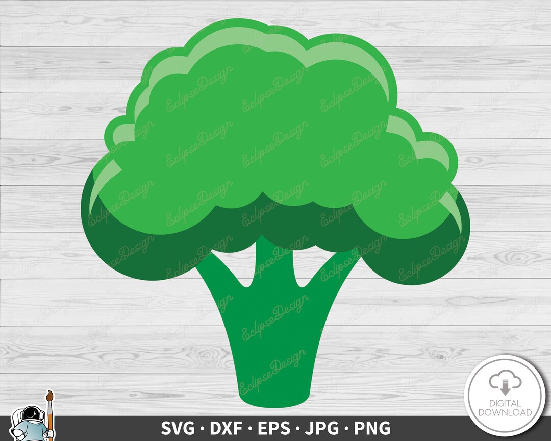 Broccoli SVG Clip Art Cut File Silhouette Instant Digital Download Dxf ...
