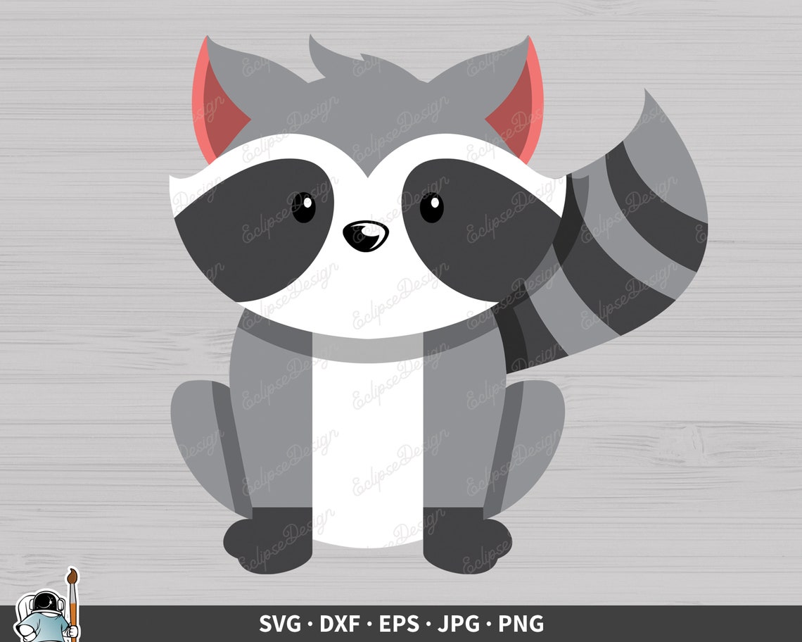 Cute Baby Raccoon SVG Raccoon Clip Art Silhouette Woodlands - Etsy