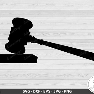 Gavel Court Judge SVG Clip Art Cut File Silhouette Instant Digital ...