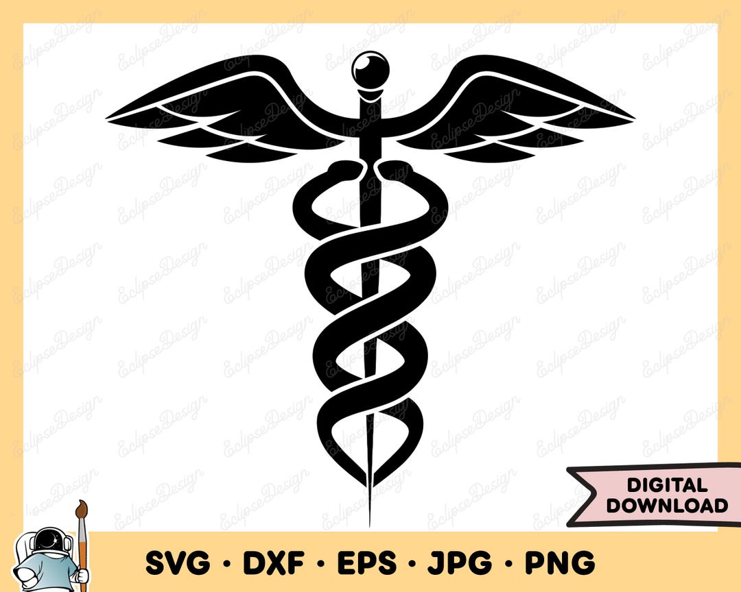 Caduceus SVG Medical Nurse Clip Art Caduceus Cut File Caduceus ...