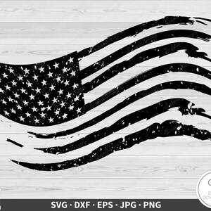 American Flag SVG Distressed USA Clip Art Cut File Silhouette Dxf Eps ...