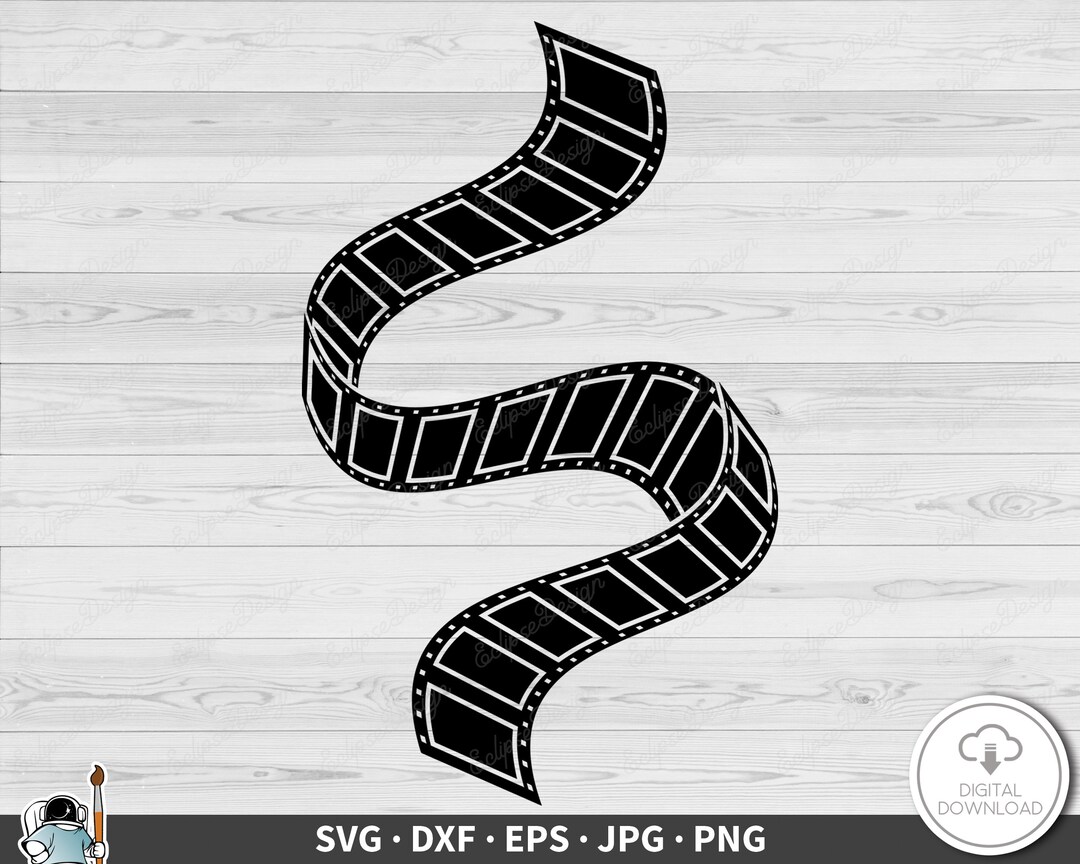 Film Movie Strip SVG Clip Art Cut File Silhouette Instant Digital ...