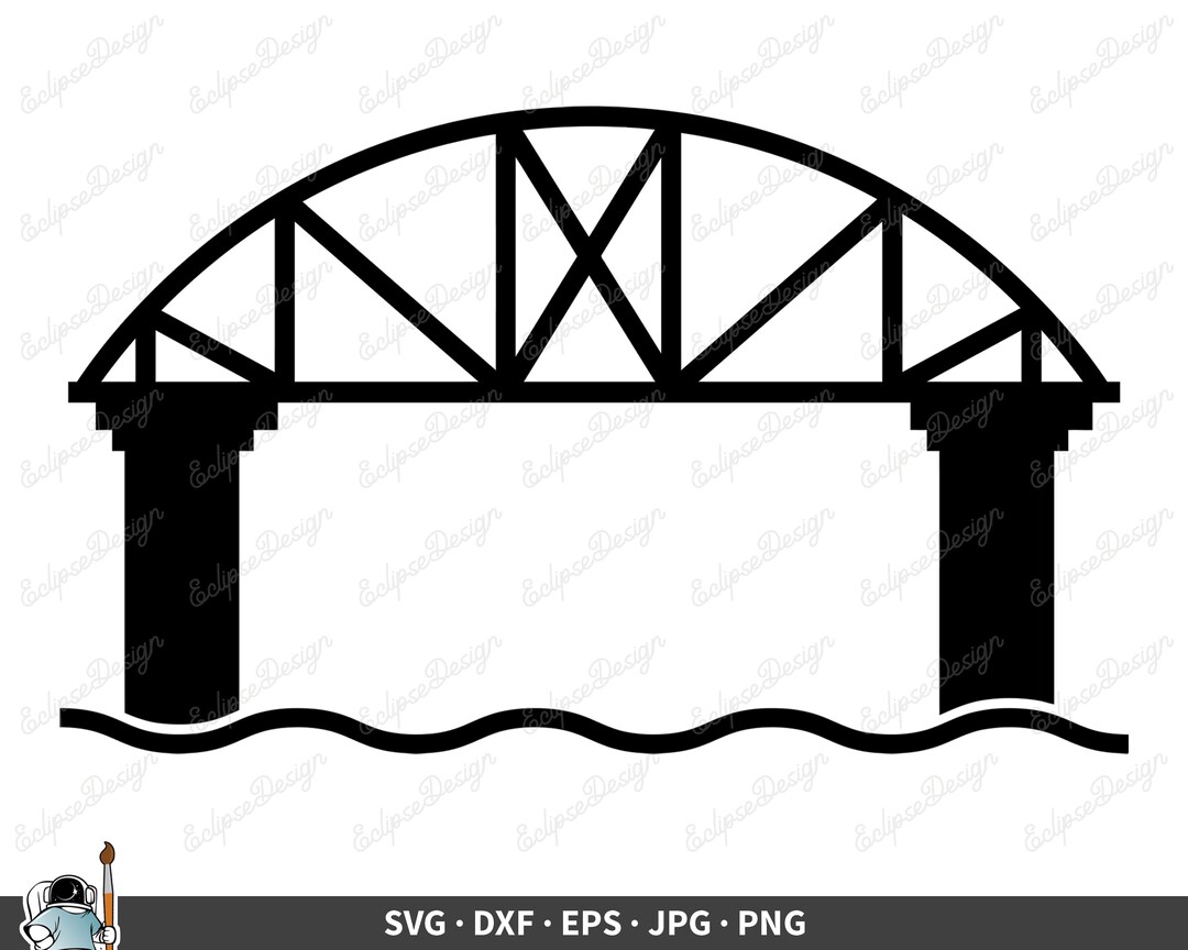 Bridge Over Water SVG Clip Art Cut File Silhouette Dxf Eps - Etsy UK