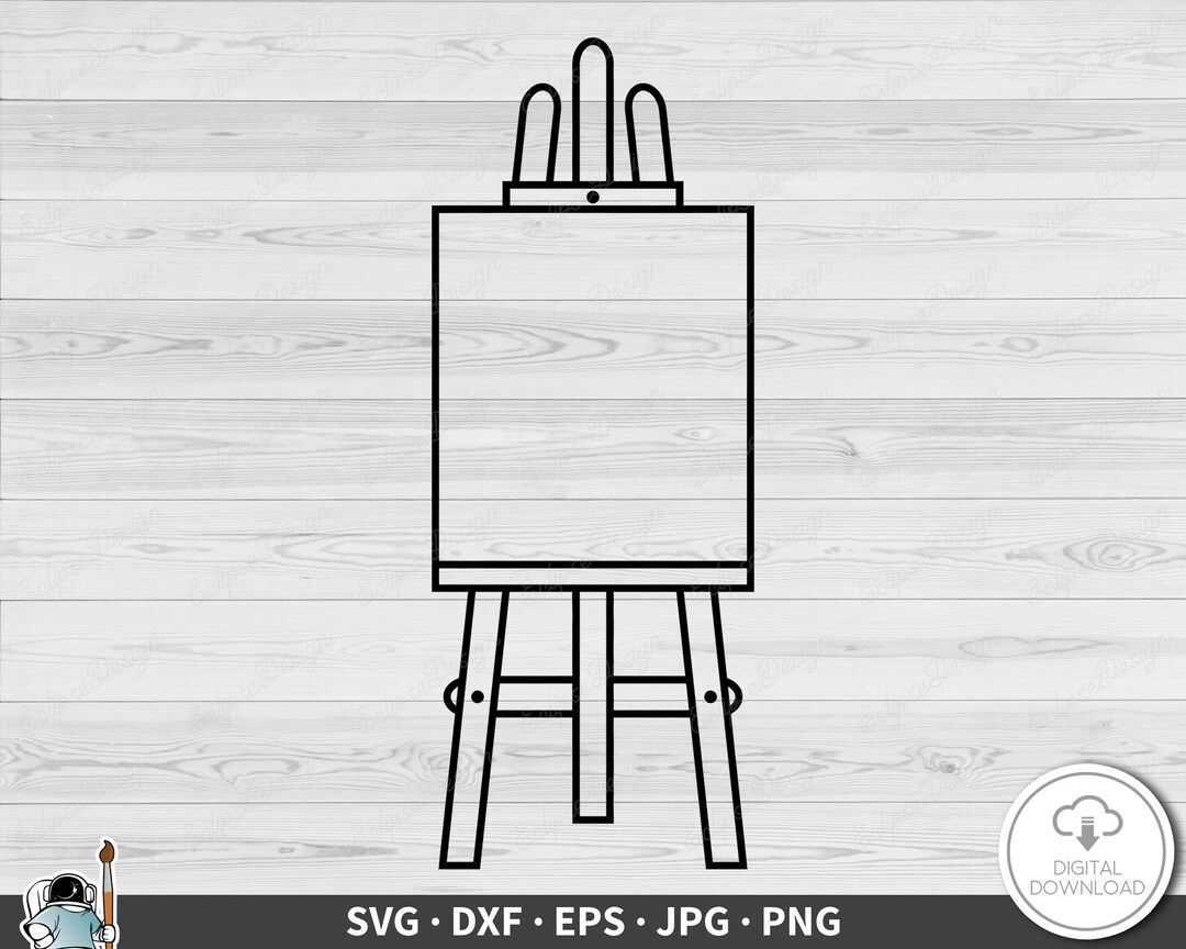 Art Easel SVG Artist Clip Art Cut File Silhouette Dxf Eps Png Jpg ...