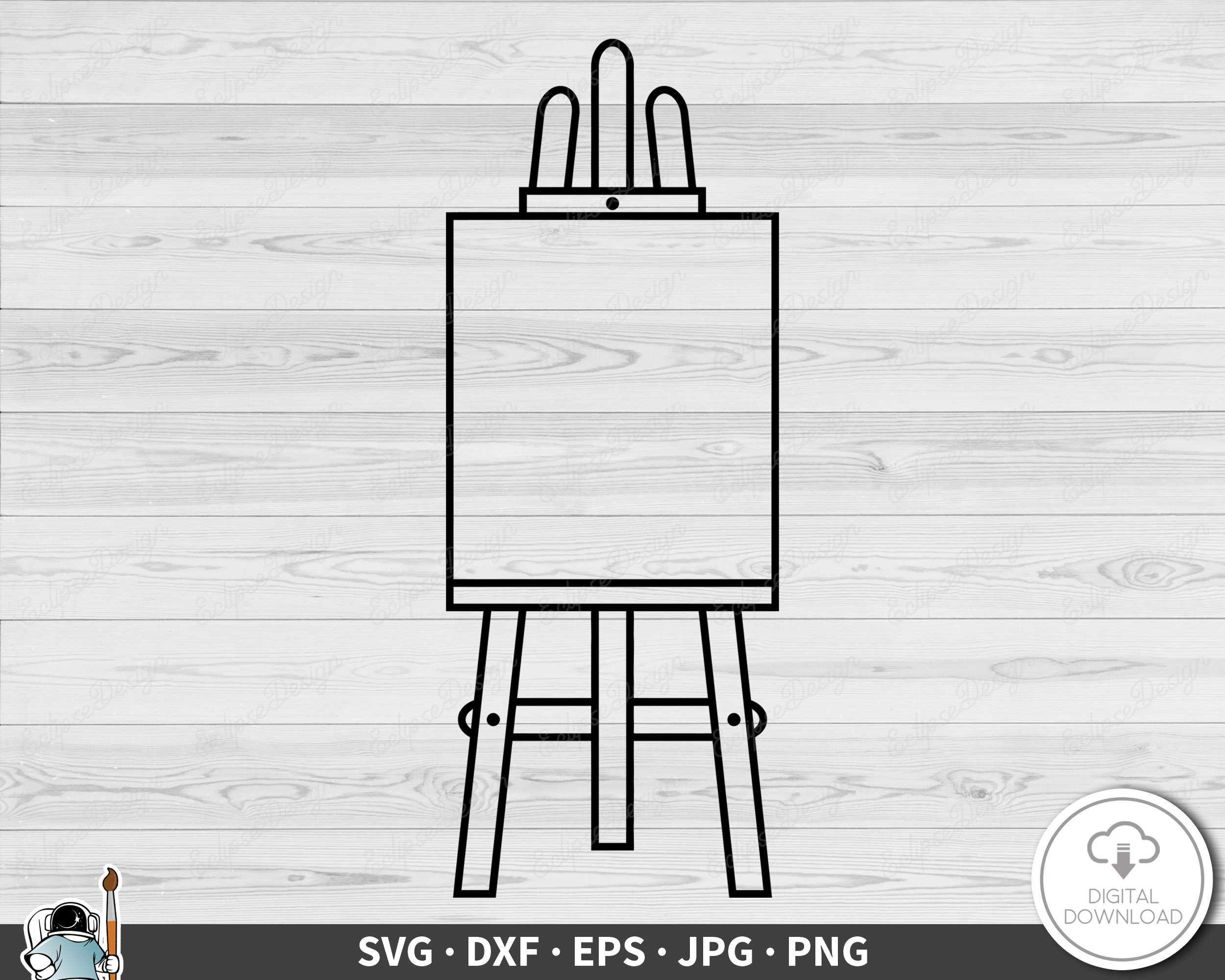 Easel With Canvas Clip Art
