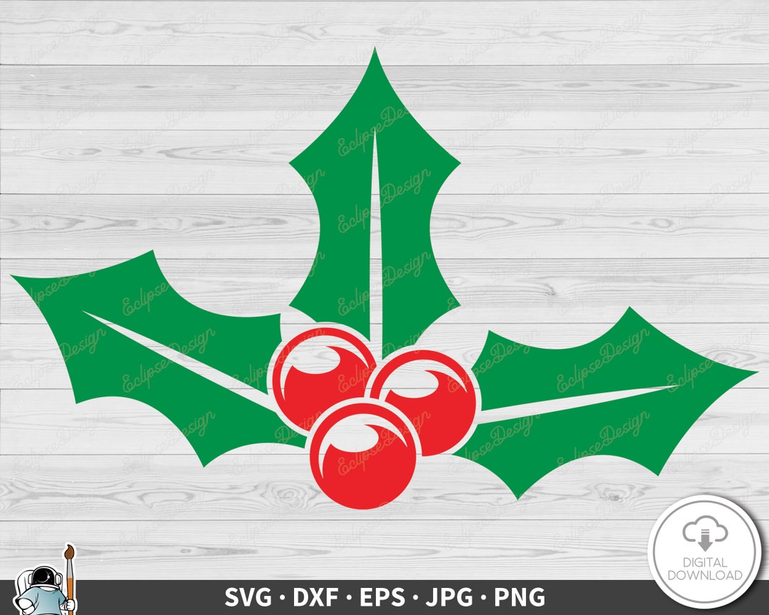 Christmas Holly SVG Clip Art Cut File Silhouette Dxf Eps Png - Etsy Canada