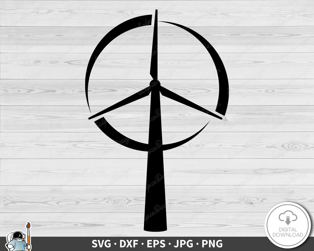 Wind Turbine SVG Alternative Energy Clip Art Cut File Silhouette ...
