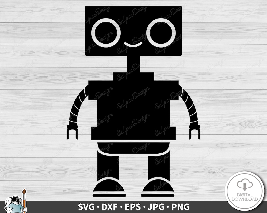 Machine Robot SVG Clip Art Cut File Silhouette Instant Digital Download ...