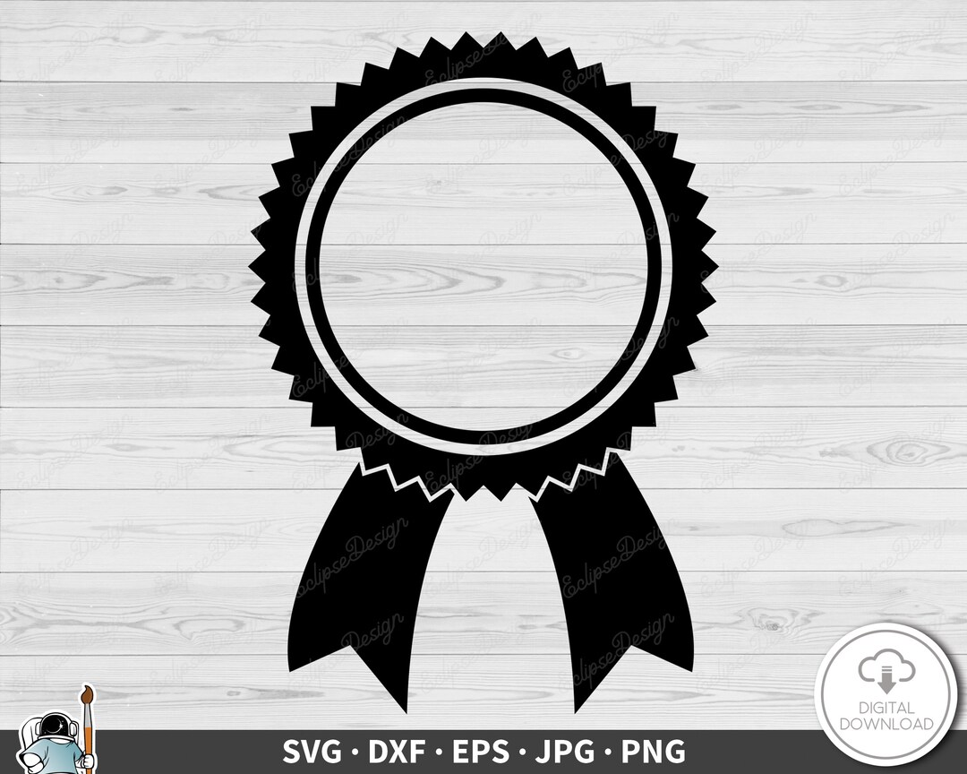 Award Ribbon SVG Clip Art Cut File Silhouette Dxf Eps Png Jpg Instant ...