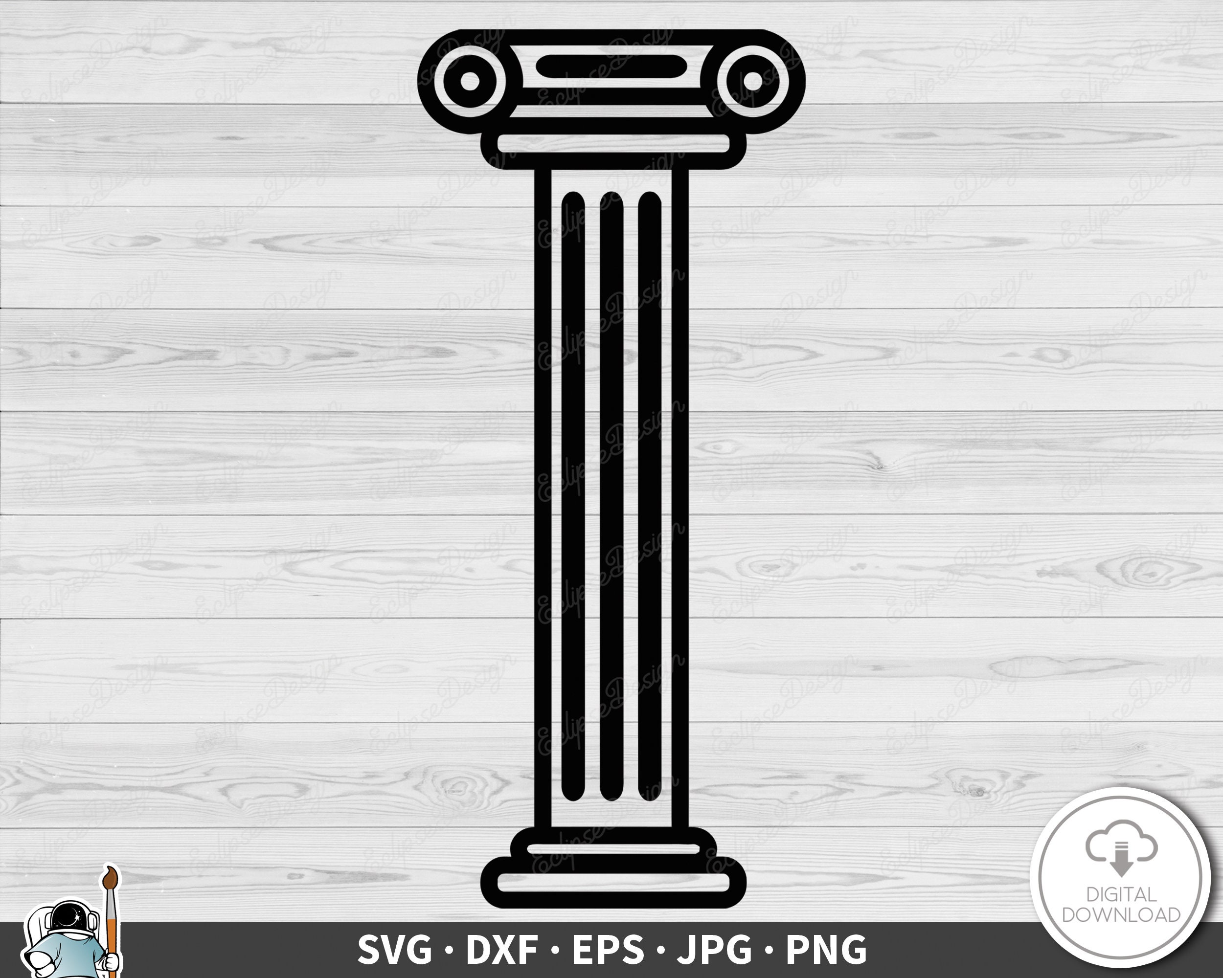 Greek Column SVG Architecture Clip Art Cut File Silhouette Instant ...