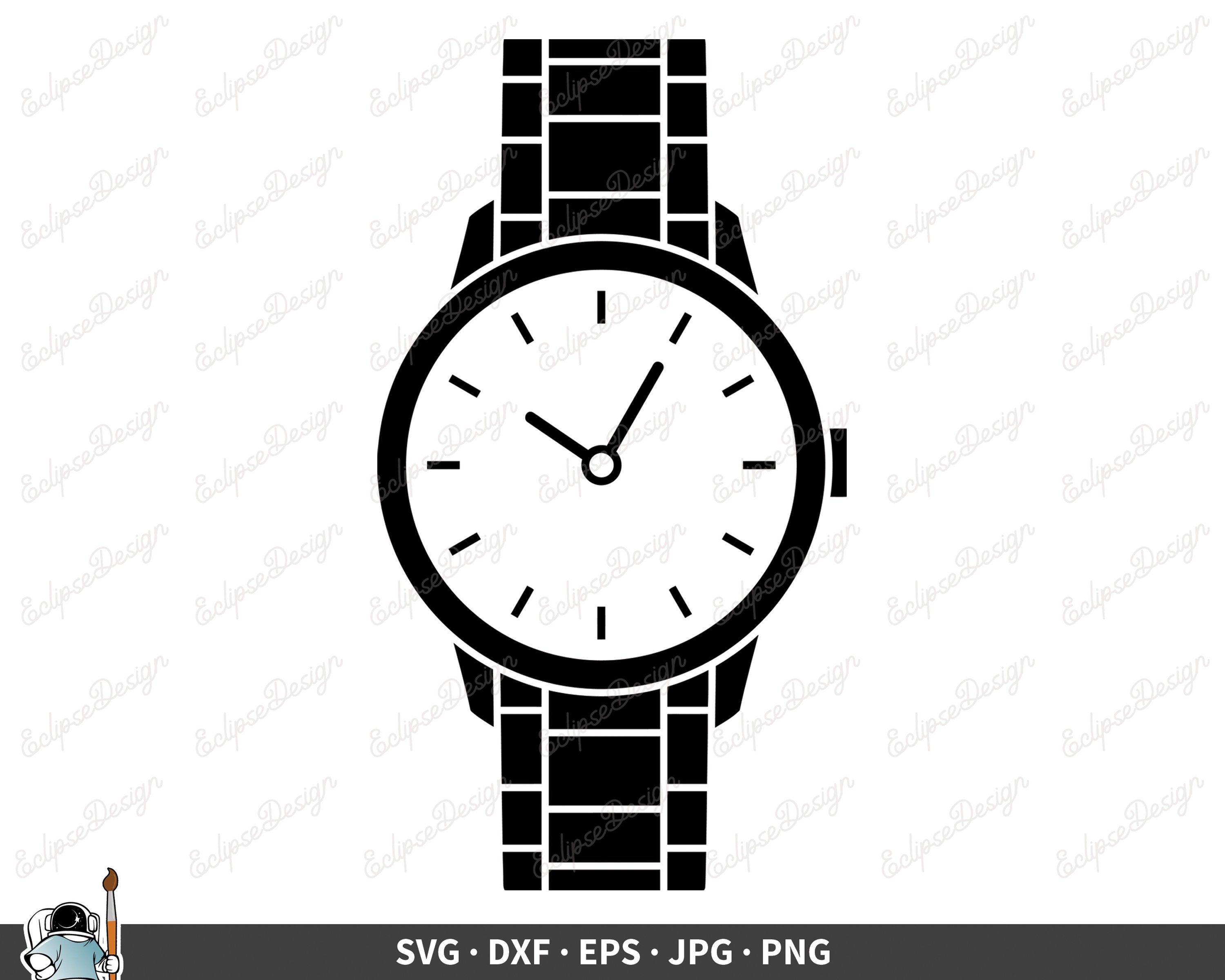Watch Clip Art Black And White
