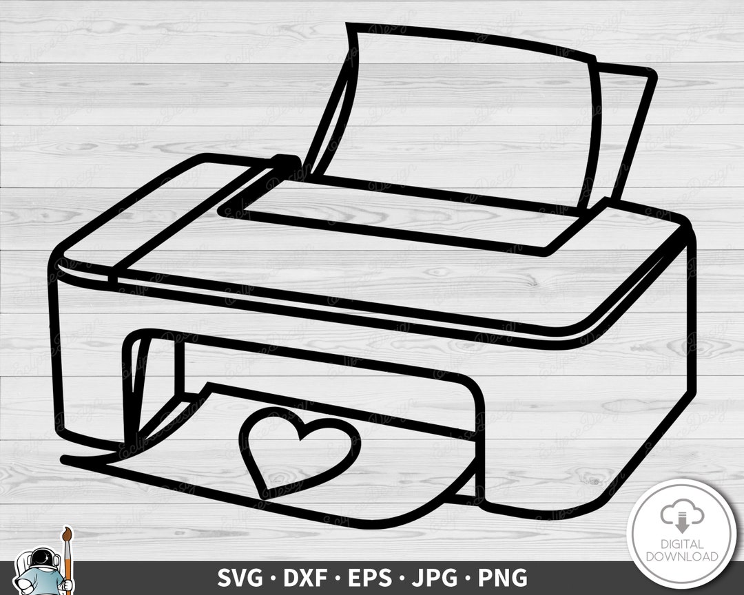 Office Printer SVG Clip Art Cut File Silhouette Instant Digital ...