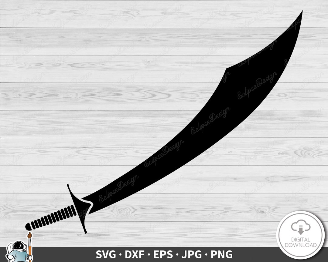 Scimitar Sword SVG Clip Art Cut File Silhouette Instant Digital ...