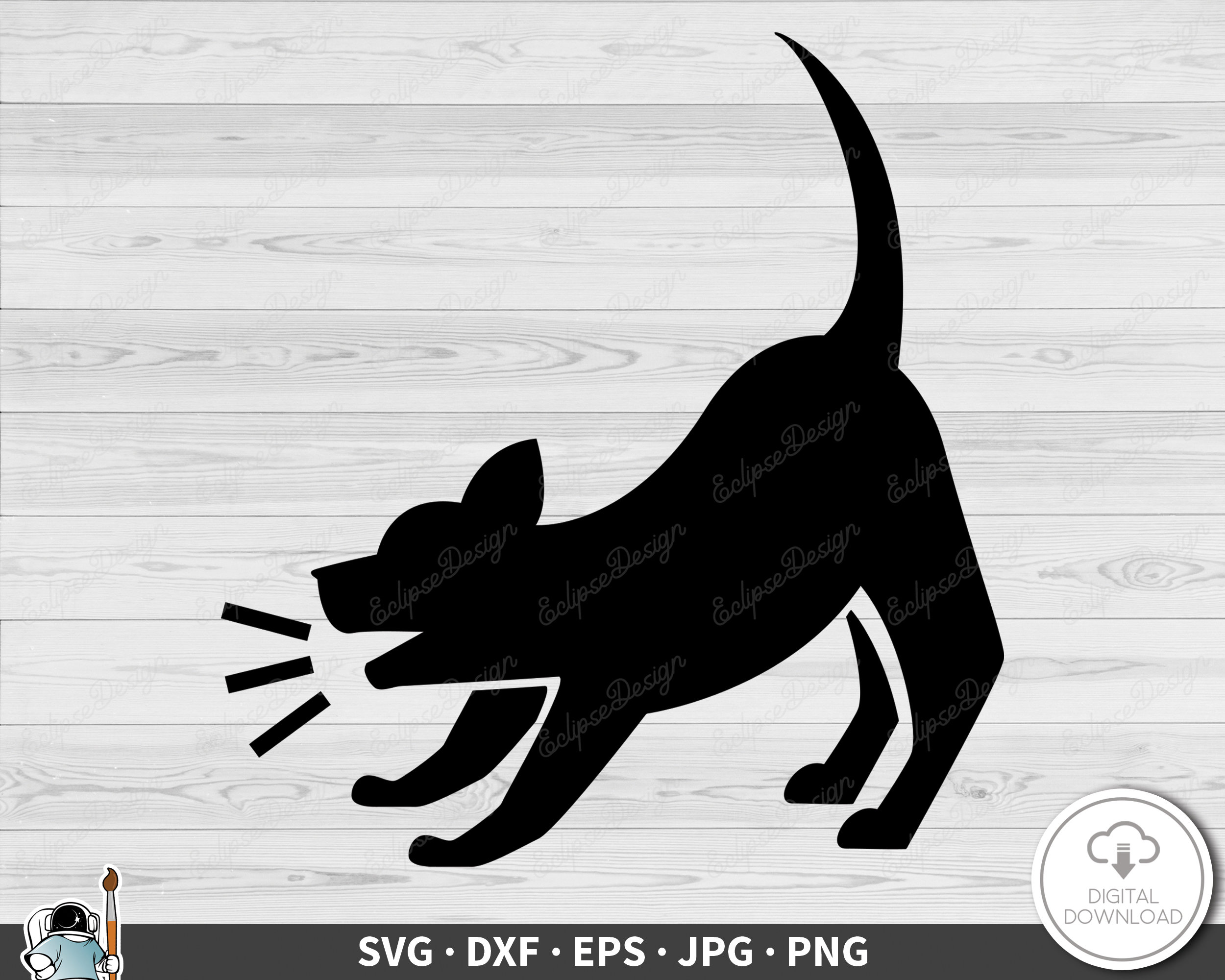Barking Dog Silhouette Clip Art