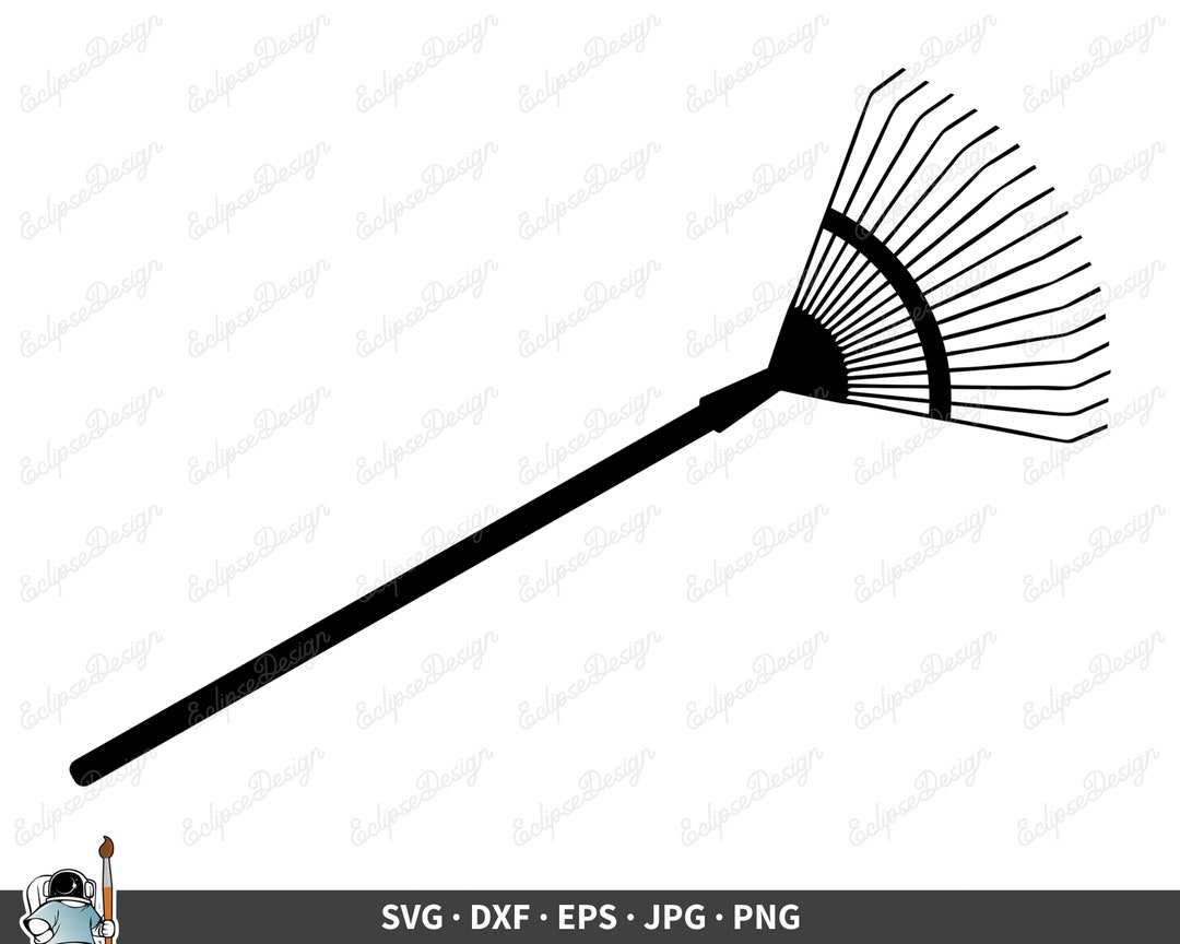Raking Leaves Rake SVG Clip Art Cut File Silhouette Dxf Eps - Etsy