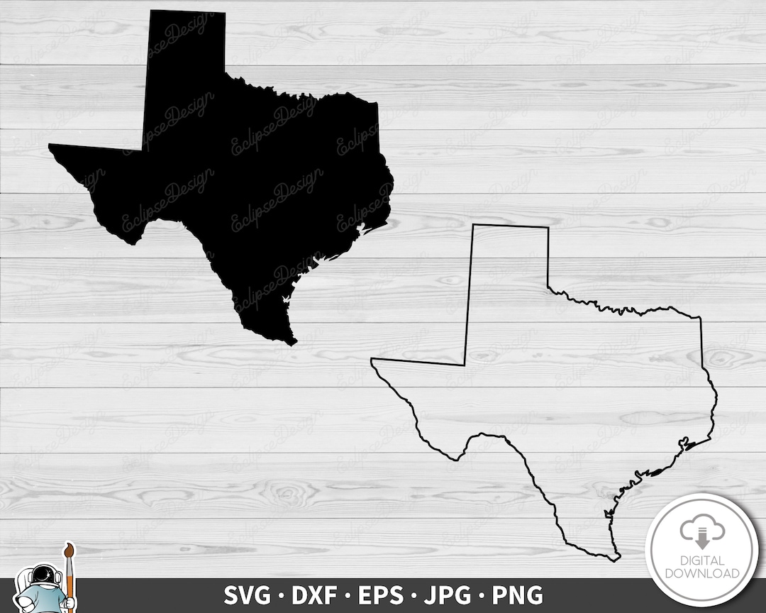 Texas SVG State Clip Art Cut File Silhouette Instant Digital Download ...