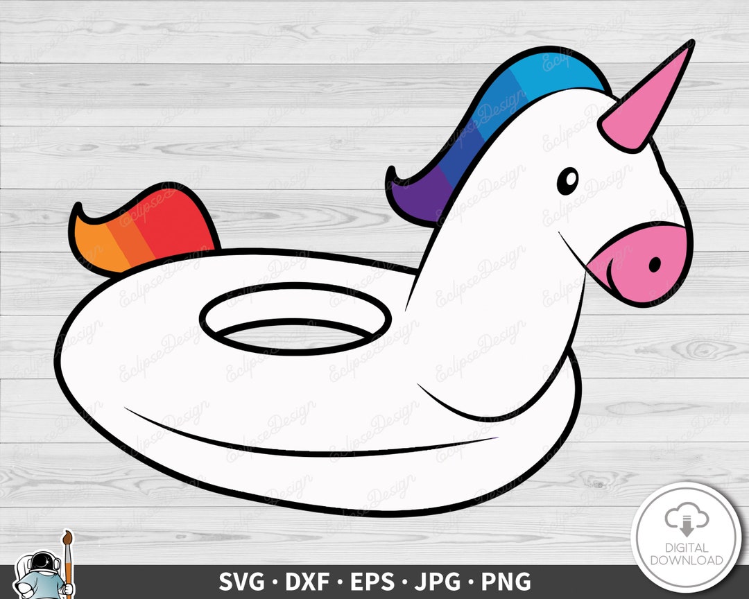 Unicorn Pool Floatie SVG Clip Art Cut File Silhouette Instant Digital ...