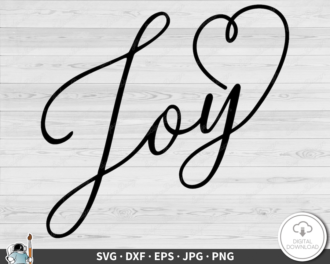Joy Script SVG Clip Art Cut File Silhouette Instant Digital Download ...