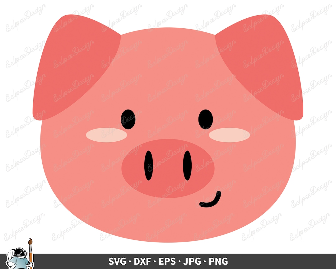 Cara de cerdo SVG Clip Art Cut File Silhouette dxf eps png - Etsy México