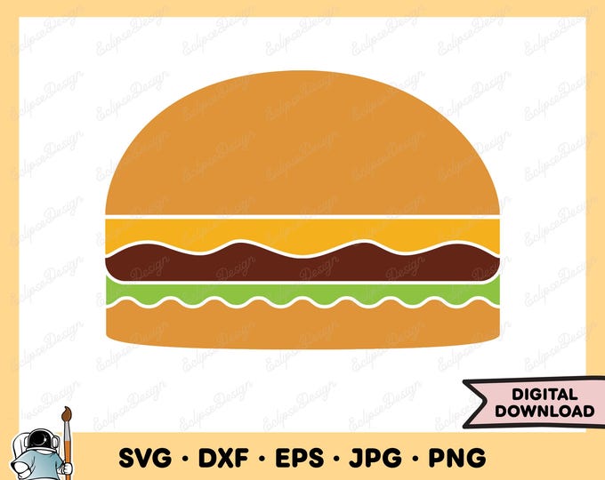 Hamburger Svg, Burger Svg, Fast Food Svg, Food, Clipart, Cheeseburger ...