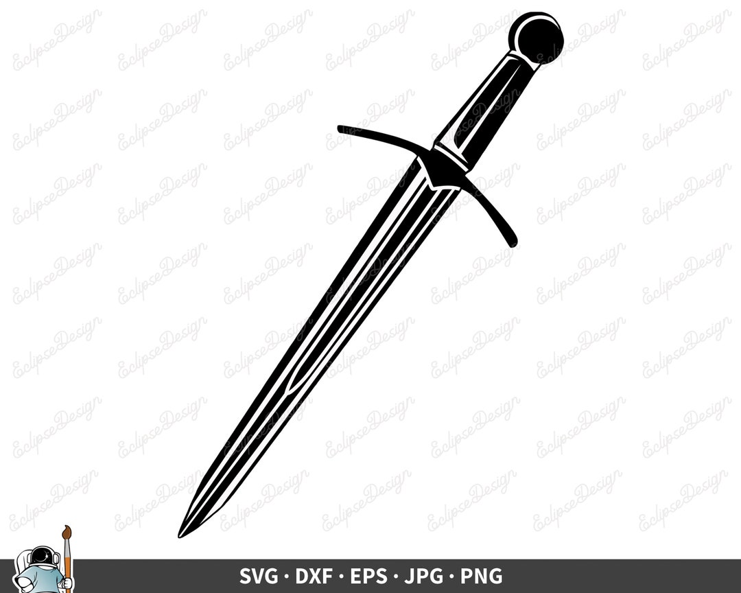 Dagger and Sword SVG Clip Art Cut File Silhouette Dxf Eps - Etsy