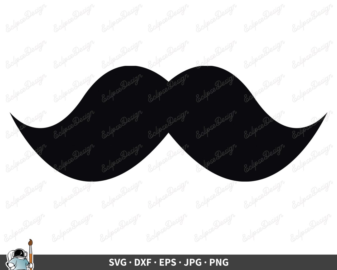 Mustache SVG Clip Art Cut File Silhouette Dxf Eps Png Jpg - Etsy