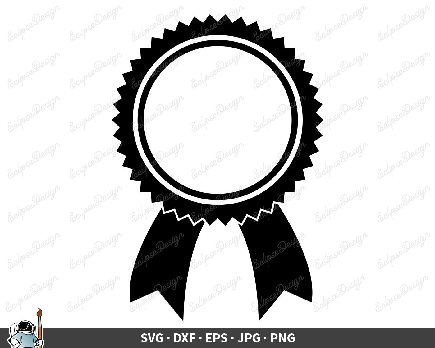 First Place Ribbons Clipart Black