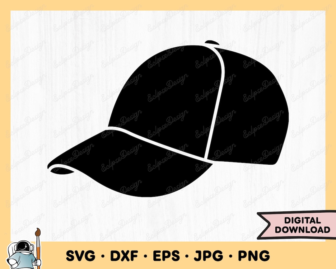 Baseball Cap SVG Clip Art Cut File Silhouette Instant Digital Download ...