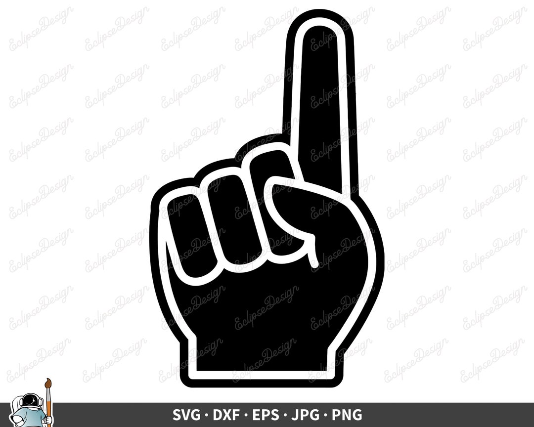 Sports Fan Finger Hand SVG Clip Art Cut File Silhouette Dxf - Etsy