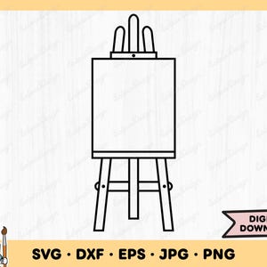 Art Easel SVG Artist Clip Art Cut File Silhouette Instant Digital ...