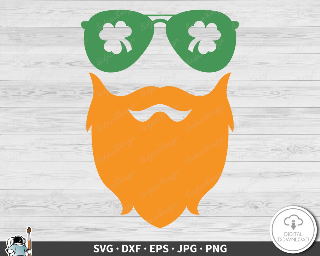St Patrick Beard SVG Clip Art Cut File Silhouette Instant Digital ...