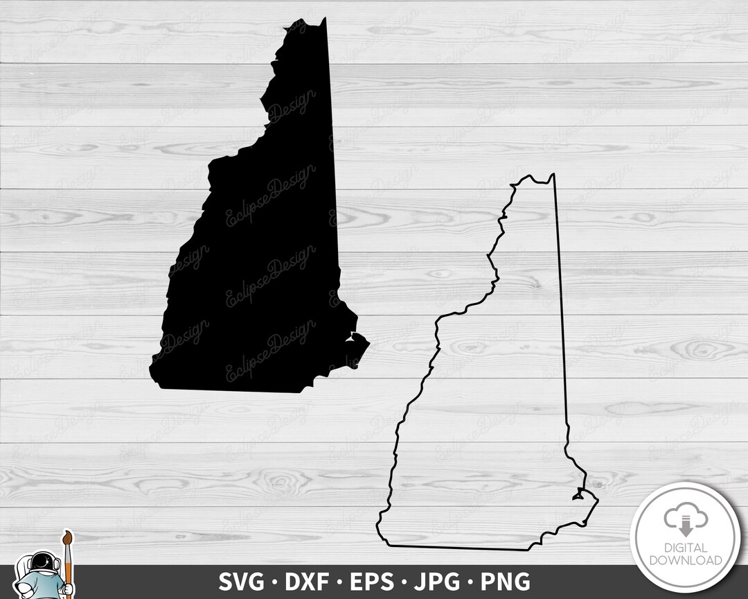 New Hampshire SVG State Clip Art Cut File Silhouette Instant Digital ...