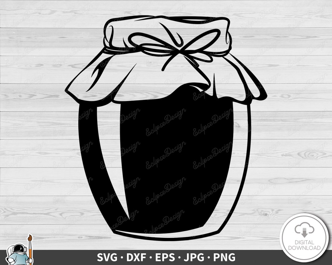 Jam Jar SVG Clip Art Cut File Silhouette Instant Digital Download Dxf ...