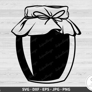Jam Jar SVG Clip Art Cut File Silhouette Instant Digital Download Dxf ...