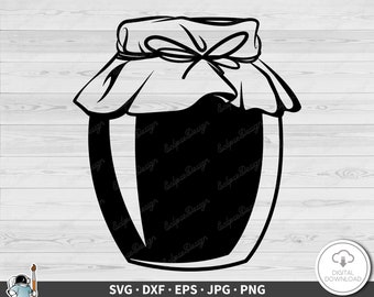 Jam Jar Svg, Mason Jar Svg, Bottle Svg, Jar Clipart, Berries Jar Svg ...