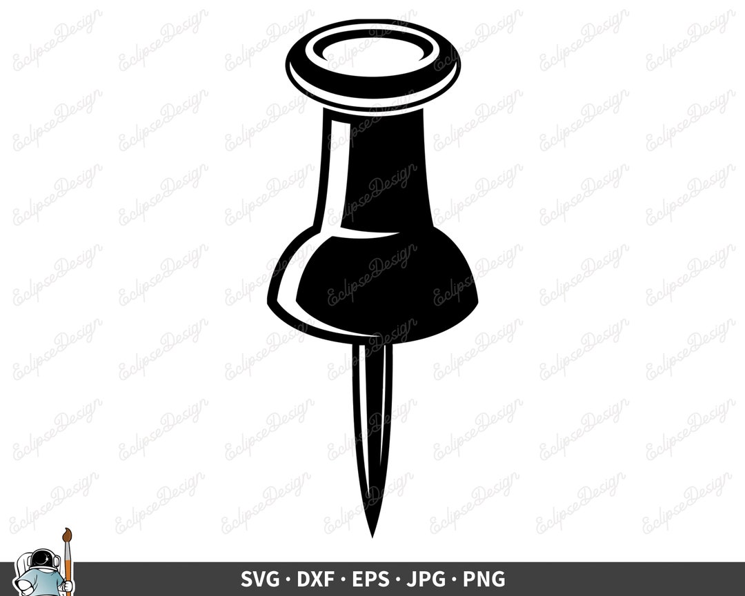 Push Pin SVG Clip Art Cut File Silhouette Dxf Eps Png Jpg - Etsy