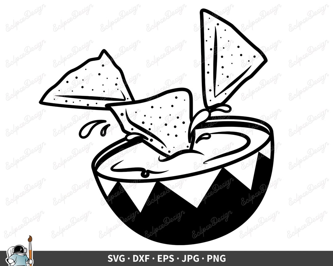Chips and Dip Nachos SVG Clip Art Cut File Silhouette Dxf - Etsy