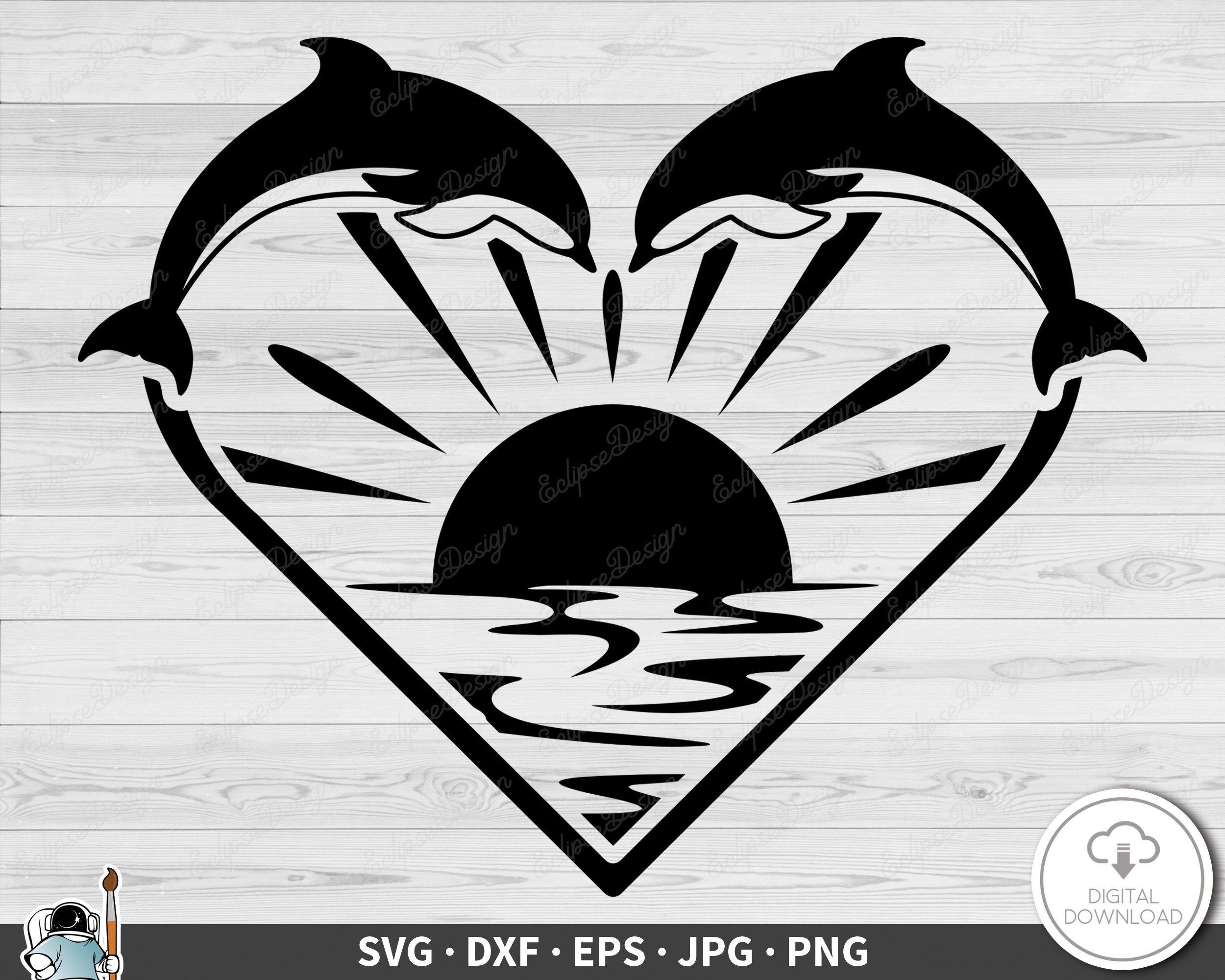 Drawings Of Dolphins Making A Heart