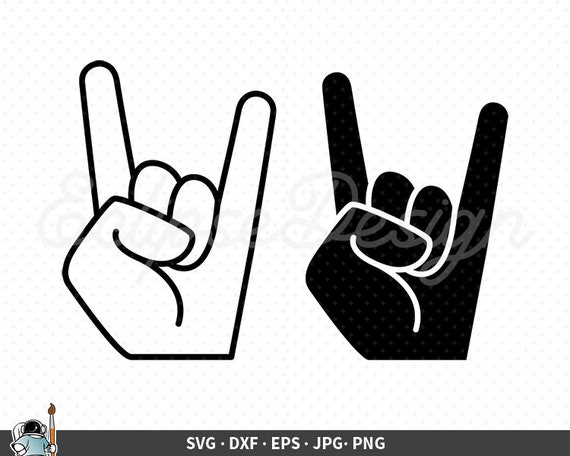 Rock Hand Svg Rock on Hand Svg Rock Hand Cricut Rock Hand | Etsy