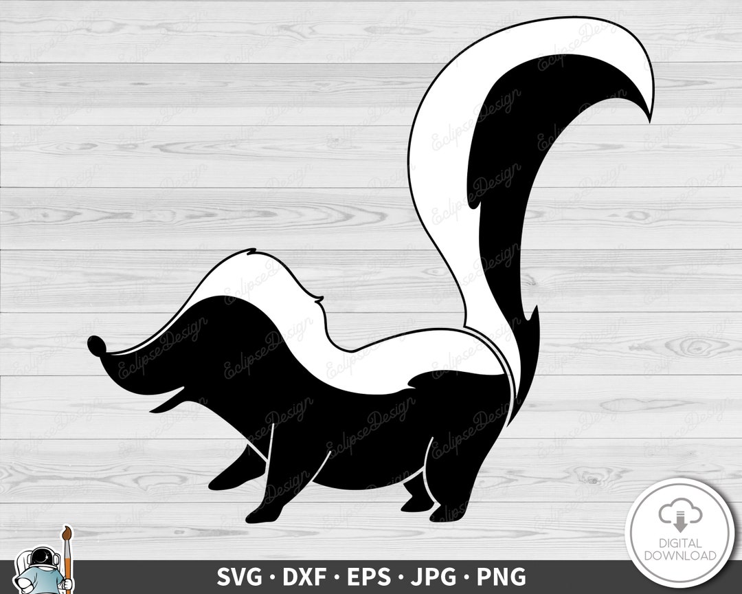 Skunk SVG Clip Art Cut File Silhouette Instant Digital Download Dxf Eps ...