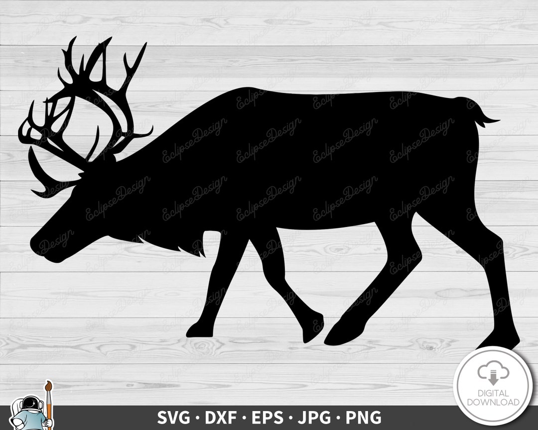 Caribou SVG Reindeer Clip Art Cut File Silhouette Instant Digital ...