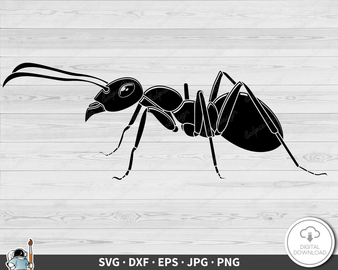 Ant SVG Insect Clip Art Cut File Silhouette Dxf Eps Png Jpg Instant ...