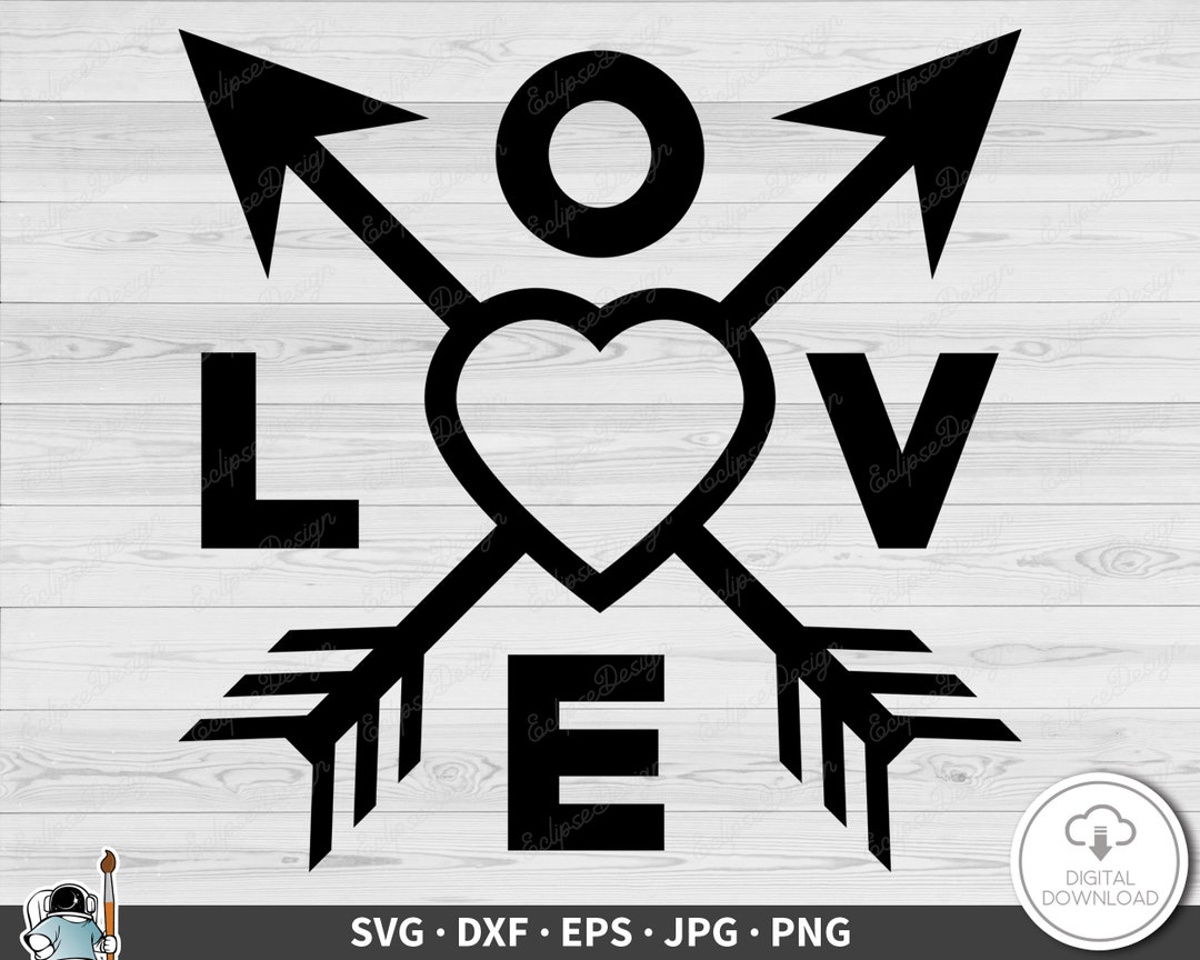 Love Valentine's Day Arrows SVG Clip Art Cut File - Etsy